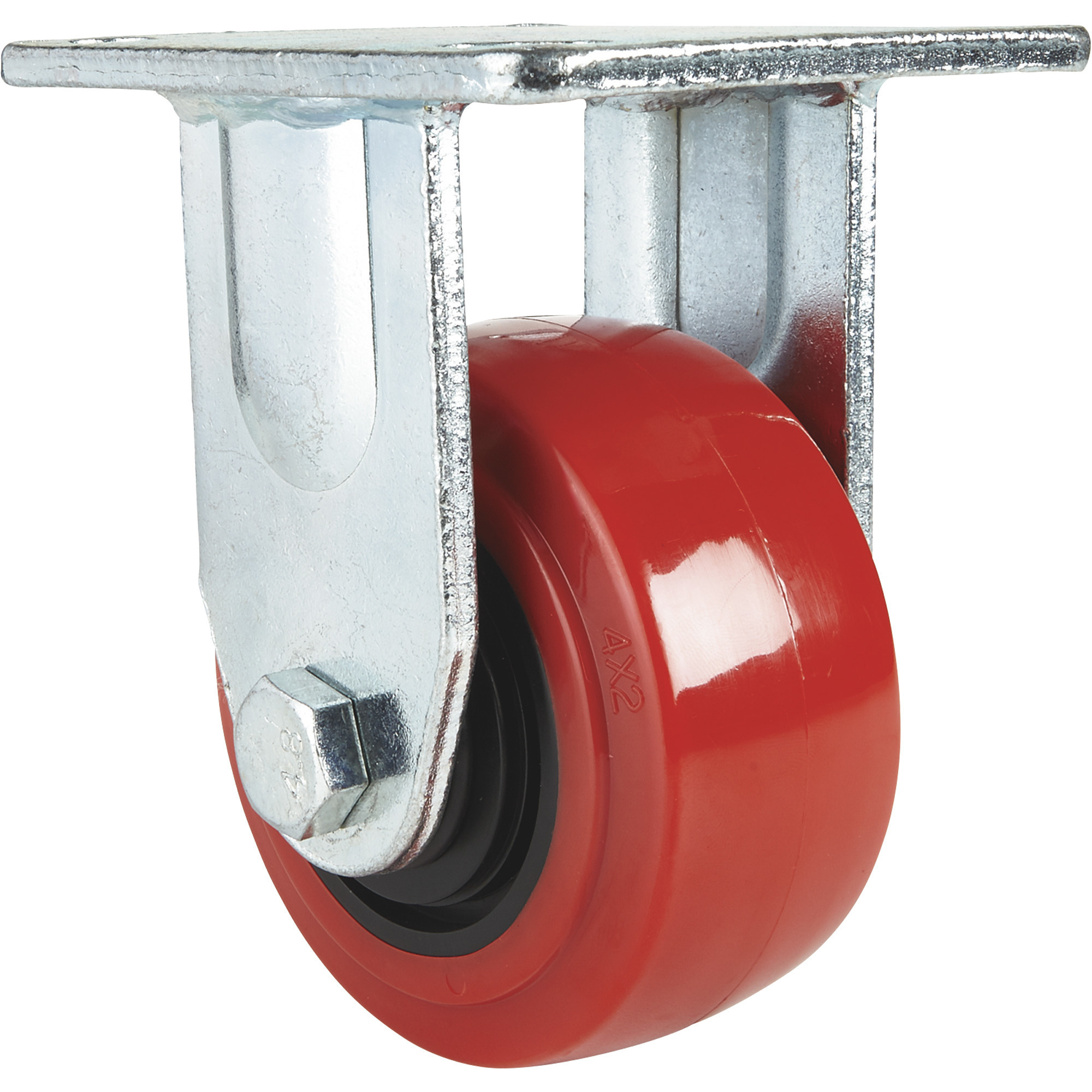 Ironton Standard-Duty 4in. Rigid Polyurethane Caster — 550-Lb. Capacity, Red | Northern Tool
